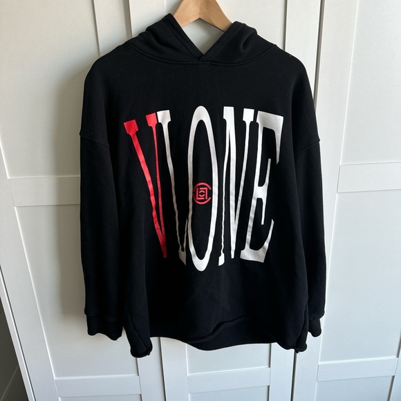 VLONE | Shirts | Vlone Hoodie In Black And Red | Poshmark